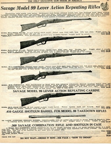 1931 Print Ad of Savage Model 99 99A 99E 99G 99K 99H Lever Action Rifle ...
