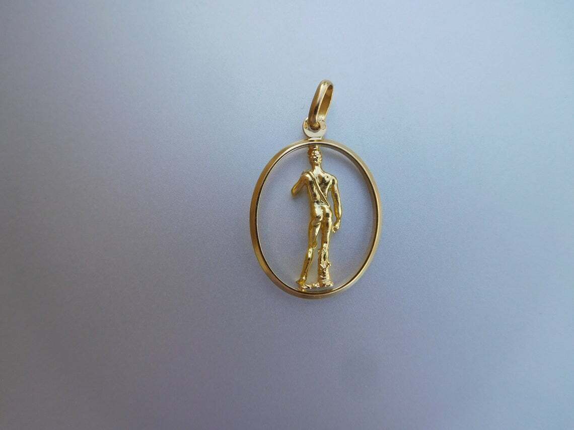 Vintage 18K Gold Michelangelo Hautfarben Stecker David Skulptur Statue ...