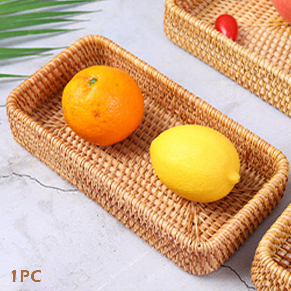 Rectangle Toilet Tank Exquisite Vanity Trays Rattan Reusable Storage ...