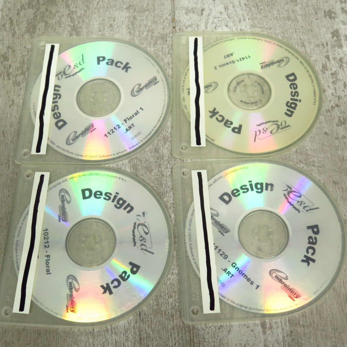 Lot of 4 OESD Design Pack Embroidery CD's 11212, 10212, 11129, 11421 ...