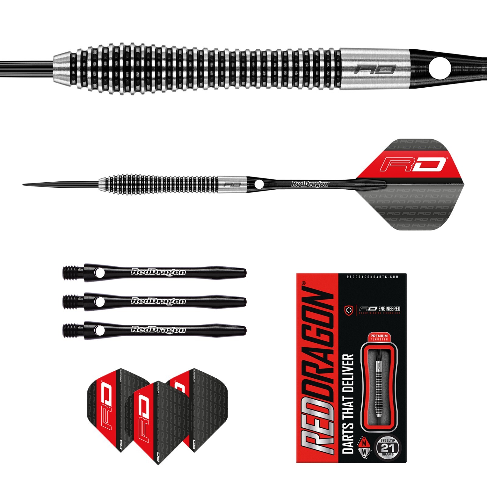 RED DRAGON Lethal Magic Tungsten Steeltip Darts Set 21g,24g,25g,26g,28g ...