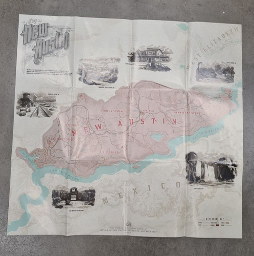 Red Dead Redemption II 2 Double Sided Map Of New Hanover & New Austin ...