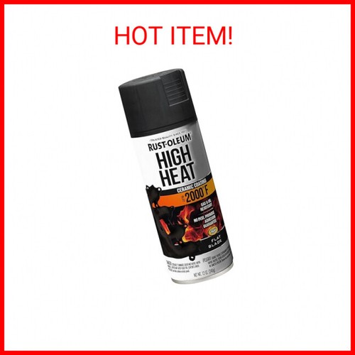Rust-Oleum 248903 2000 Degree, Flat Black Automotive High Heat Spray ...
