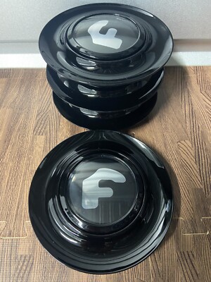 4pcs Set BLACK CHROME Floating Center Caps For Forgiato XL Hubcap Rim ...
