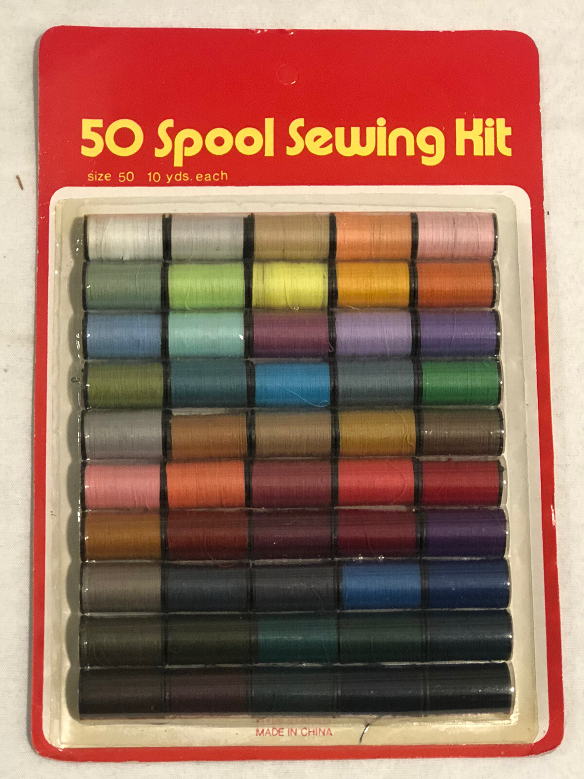 Vintage 50 Spool (10 yd) Sewing Kit - 50 Colors - New in Package | eBay