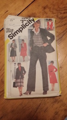 VINTAGE SIMPLICITY LADIES SKIT PANTS COAT PATTERN 5240 SIZE 14 FREE ...