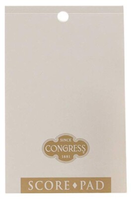 White and Gold Congress Score Pad | Bridge Score Pad | Playing Cards ...