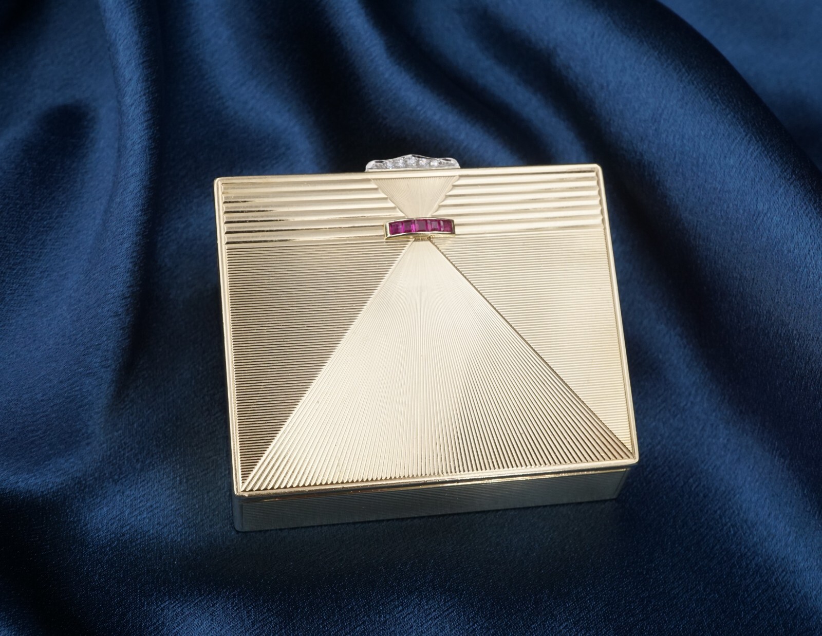 Vintage Tiffany & Co 14k Yellow Gold Diamond Ruby Pill Box 1940s Retro 3" M1850 | eBay