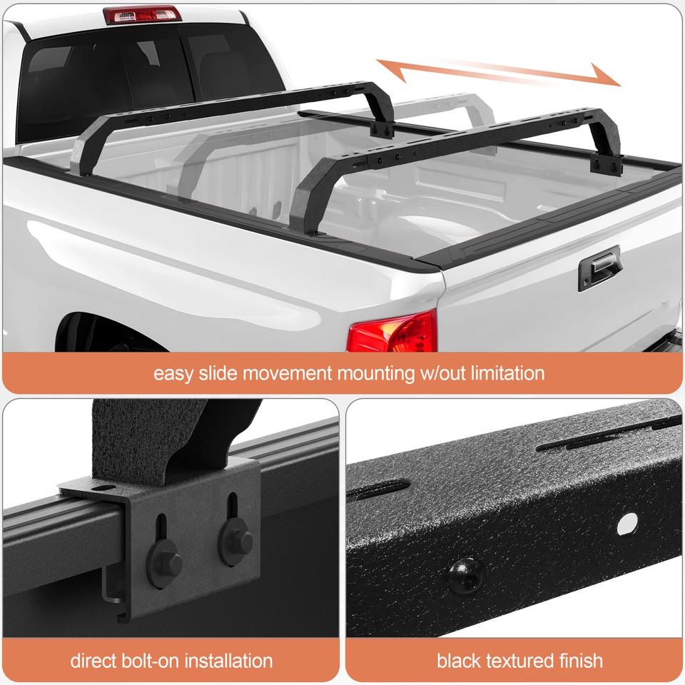 Adjustable Truck Bed Chase Rack Cross Bar For F150 Silverado Sierra Ram ...