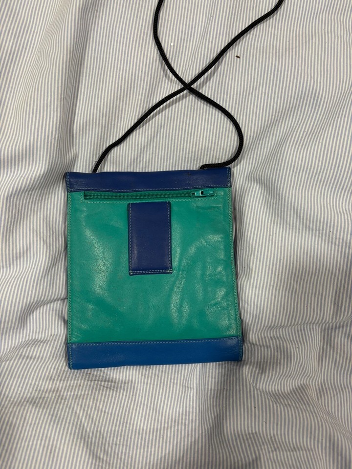 tula / radley leather travel bag/ purse/ document holder with strap | eBay