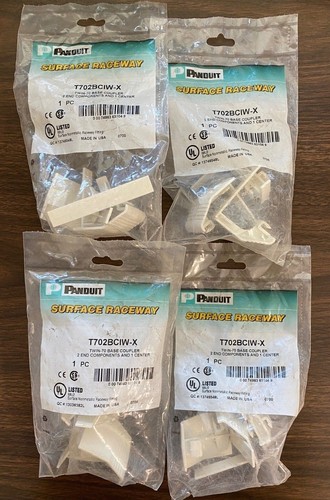 NEW lot of 4 PANDUIT surface RACEWAY T702BCIW-X Twin-70 Base Coupler ...