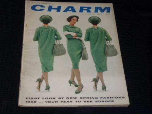 1958 JANUARY CHARM MAGAZINE VERY NICE FASHION FRONT COVER & CONTENT - E ...