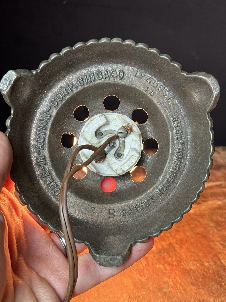 Antique 1930 Forest Fire Motion Lamp Table Light Animated Action Scene ...