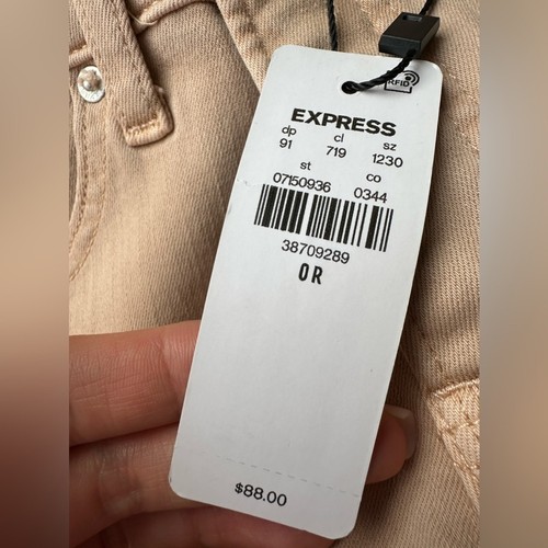 NWT EXPRESS SIZE 0 Mid Rise Pink Skyscraper Jeans pants nude pink flare ...