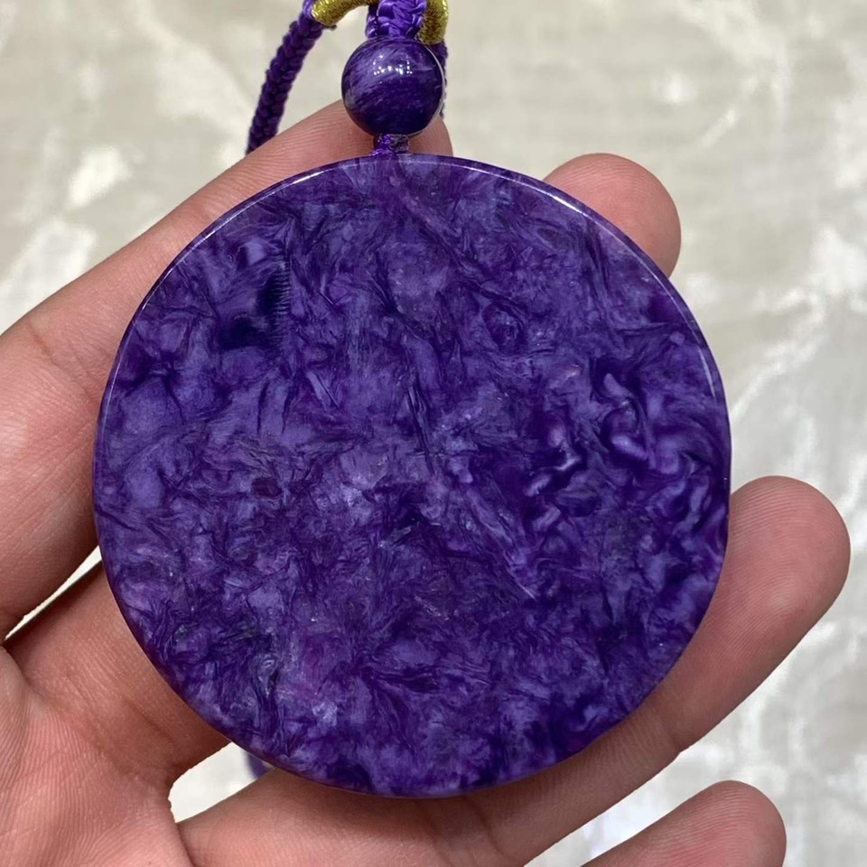 59.4*8.8mm Top Natural Charoite Quartz Gem Healing Crystal Pendant ...