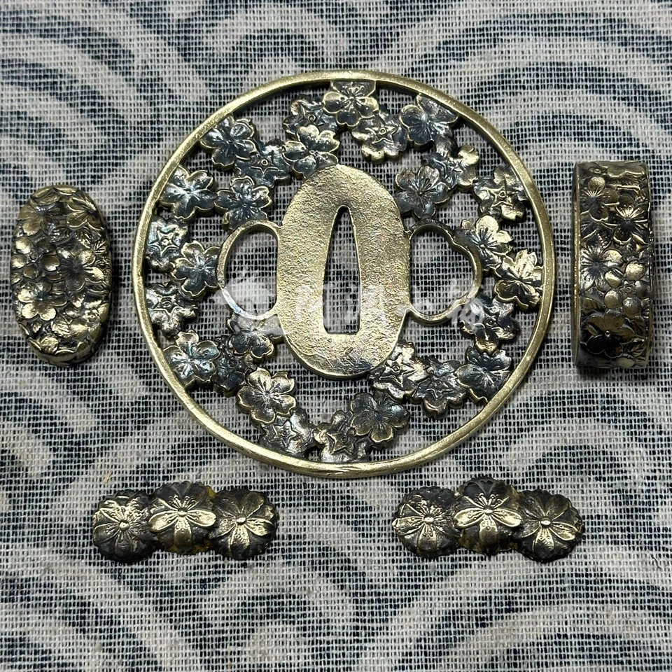 Detailed New Brass Tsuba set For Japanese Katana Sword DIY Fittings | eBay