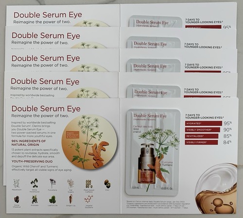 CLARINS Double Serum Eye sample lot set x 5 - 0.03 oz / 0.9 ml each ...