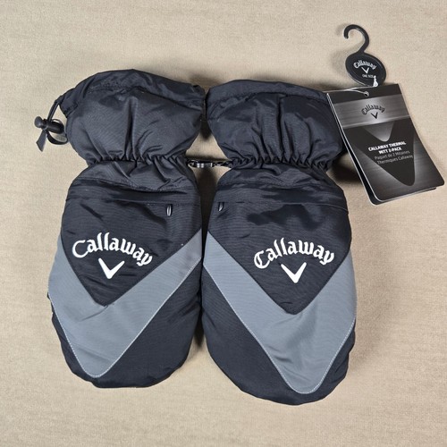Callaway Thermal Mitts 2 Pack One Size Black Gray Golf Fleece Winter ...