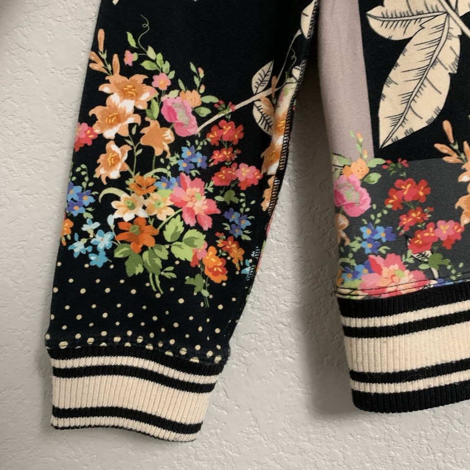 Johnny Was Sweatshirt Women XS Boho Redland Raglan Crew Neck Floral ...