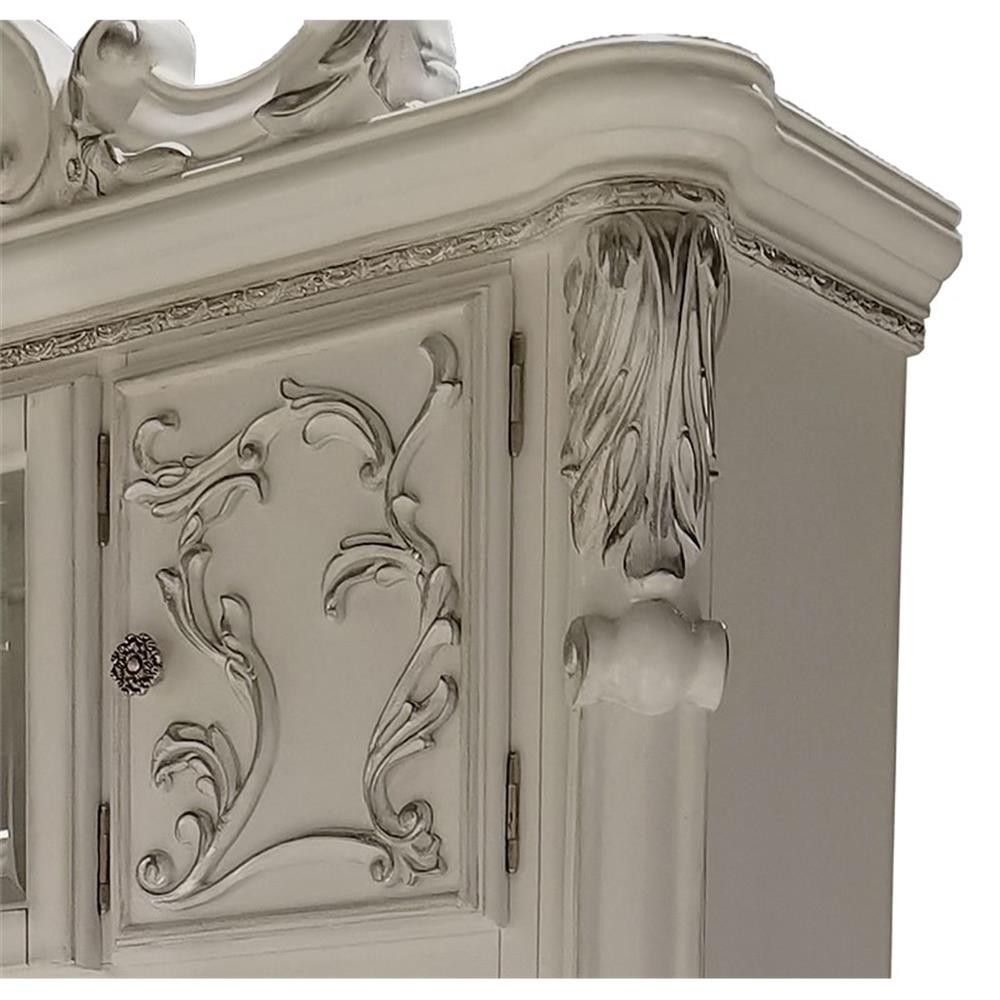ACME Dresden Wooden Frame Computer Desk and Hutch in Bone White | eBay