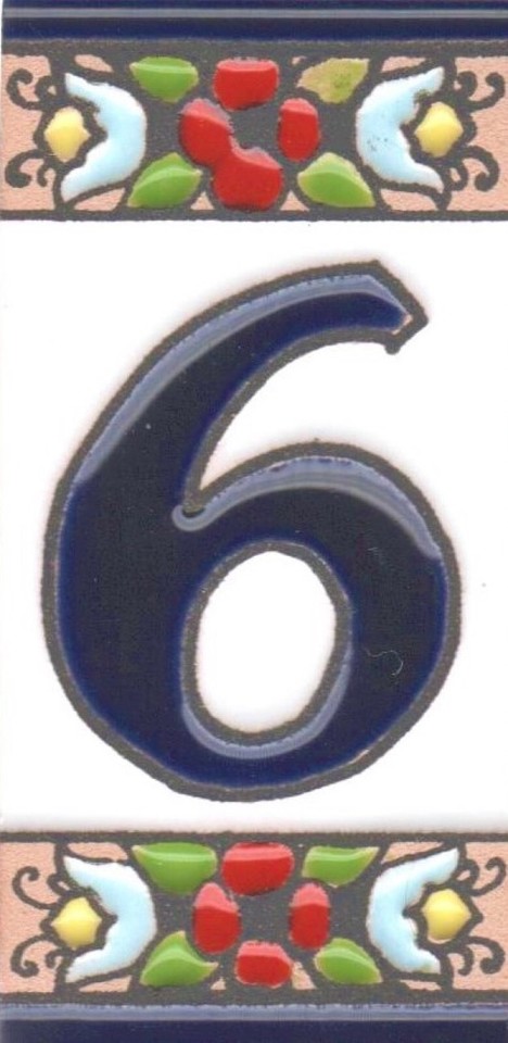 Hand-painted Ceramic Cherry Number Tiles 7.5 x 3.5 cm with Optional ...