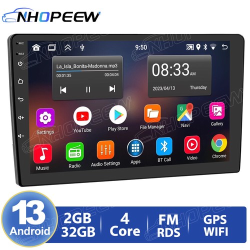 Double 2DIN 9" Car Stereo Radio Android 13 Head Unit GPS NAVI BT WIFI ...