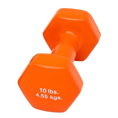 CanDo Vinyl Coated Dumbbell Orange 10 lb Single 1pc Handheld Weight for ...