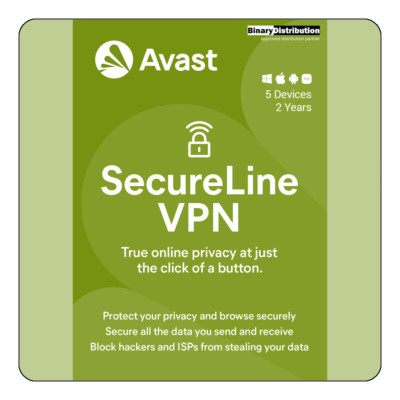 Avast SecureLine VPN 2025 - 5 Devices - 2 Years [Download] | eBay