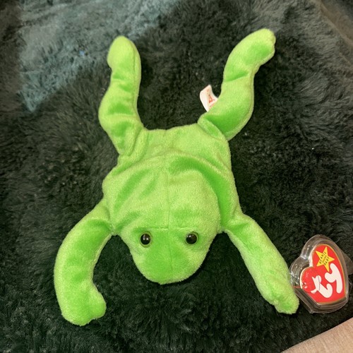 TY Beanie Baby 1993 Legs The Frog Yellow Star Retired Vintage New - PVC ...
