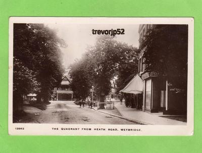 Quadrant from Heath Road Weybridge RP pc 1913 small circle postmark Ref ...