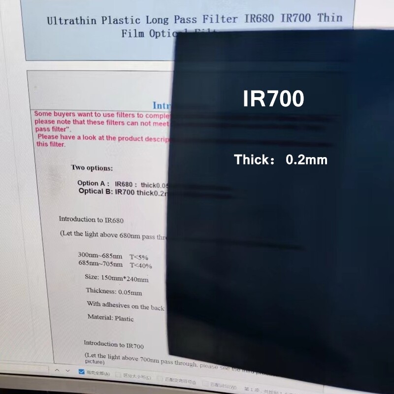 Ultrathin Plastic Long Pass Filter IR680 IR700 Thin Film Optical Filter ...