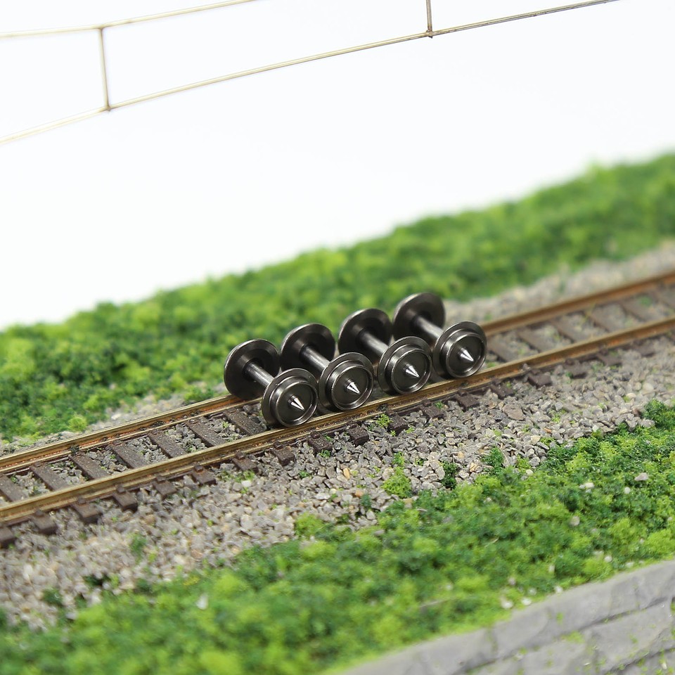 12 X Evemodel N Scale Metal DC Wheel Sets Metal Axle For Micro-Trains ...
