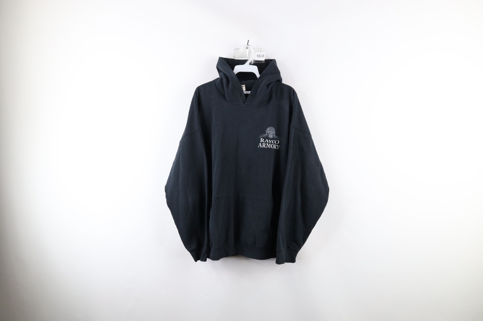 Vintage Streetwear Mens XL Faded Spell Out Rayco Armory Skeleton Hoodie Black | eBay