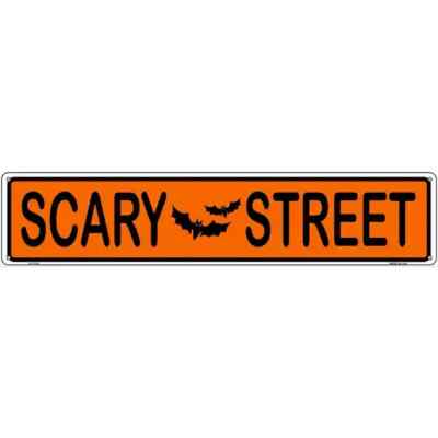 Scary Street Novelty 3"x12" metal street sign plaque Home Door Garage ...