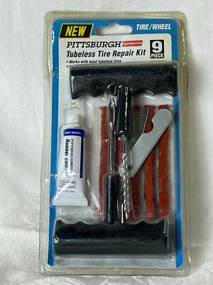 PITTSBURGH 9 PIECE TUBELESS TIRE REPAIR KIT NEW TIRE PLUGS Harbor ...