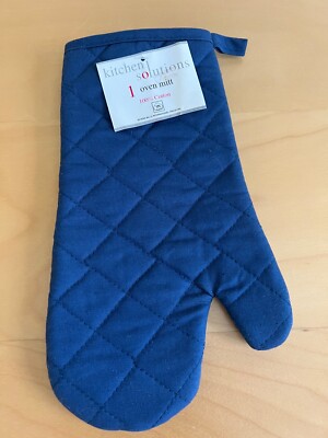 Kitchen Solutions Oven Mitt Blue Cotton New | eBay