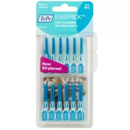 TePe EasyPick Interdental Brushes Blue Size Medium/Large - 60 Per Pack ...