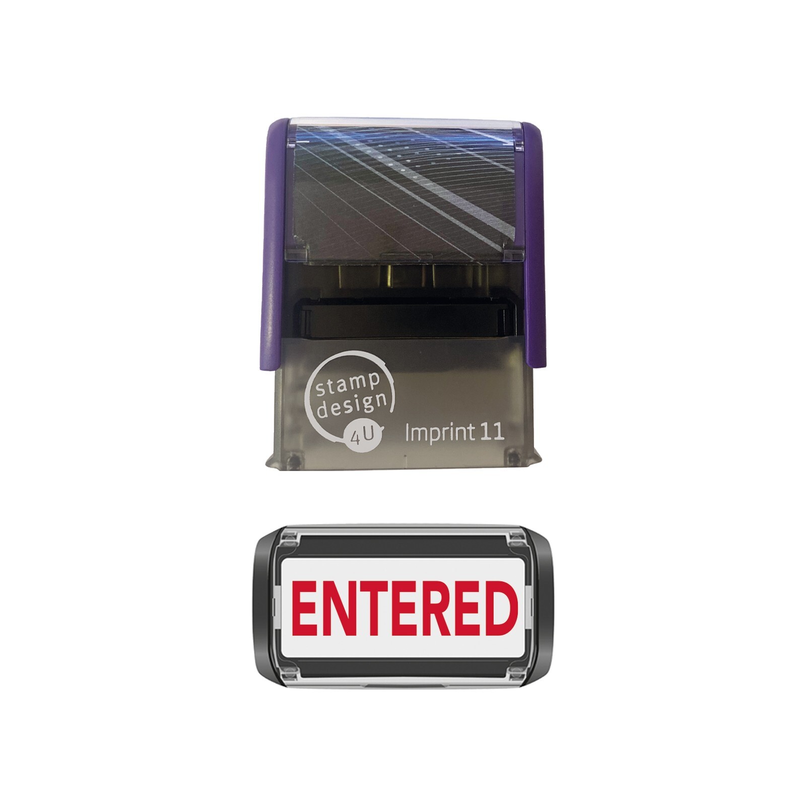 Imprint 11 38 x 14mm ENTERED Self Inking Rubber Stamp (RED Ink) | eBay UK