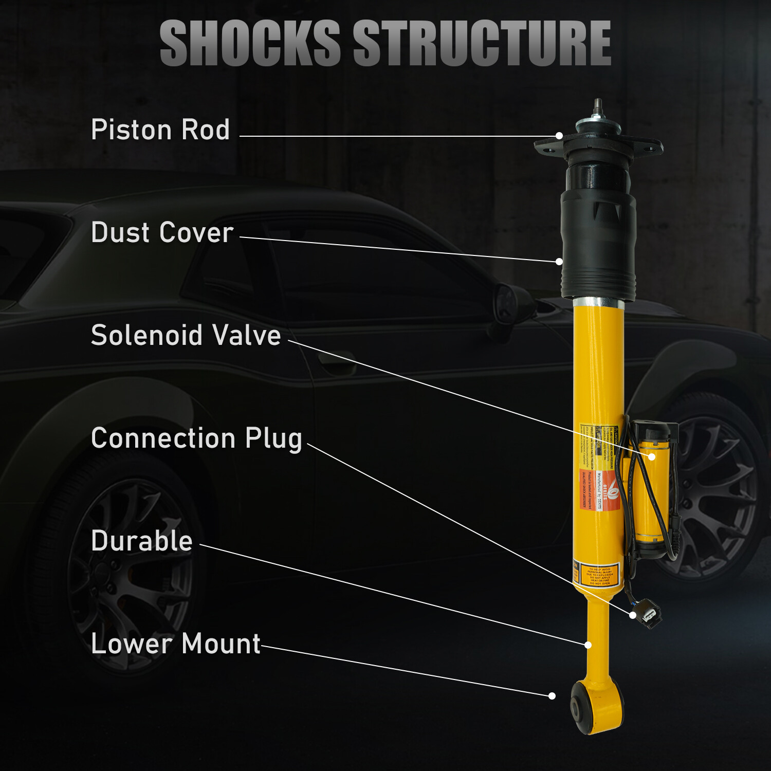 Rear Shock Absorber Struts For 2012-2023 Dodge Challenger Charger SRT ...