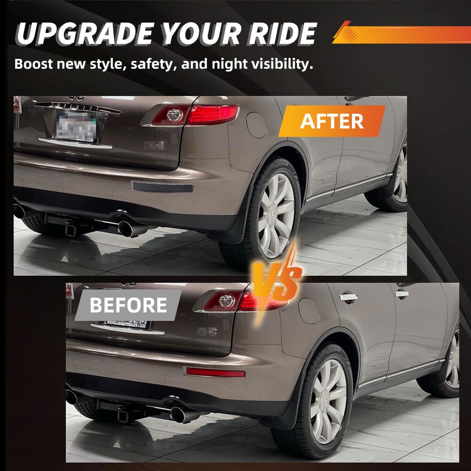 2X Smoke Lens Rear Bumper Tail Reflector Lights For 2003-2008 INFINITI ...