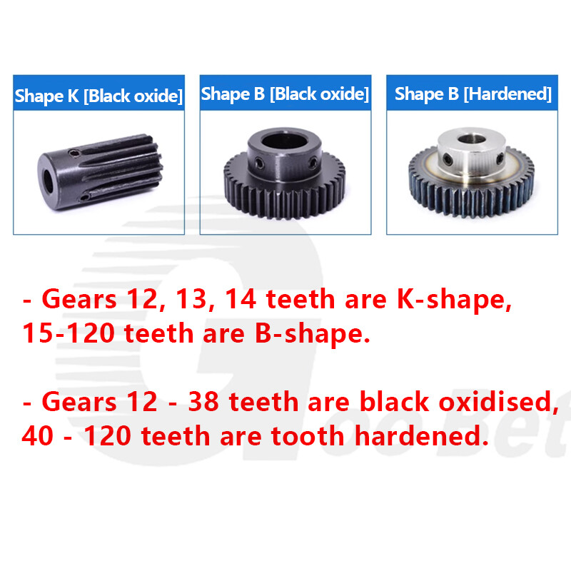 Spur Gear C45 Steel Mod 1 with Hub 12-120 Tooth Motor Pinion Hardened ...