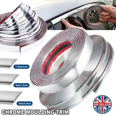 Silver Chrome Car Styling Tuning Moulding Strip Trim 5m/7.5m Self ...