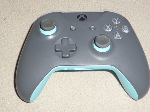 XBOX ONE SYSTEM CONTROLLER GREY BLUE TEAL GAME WIRELESS OEM ORIGINAL ...