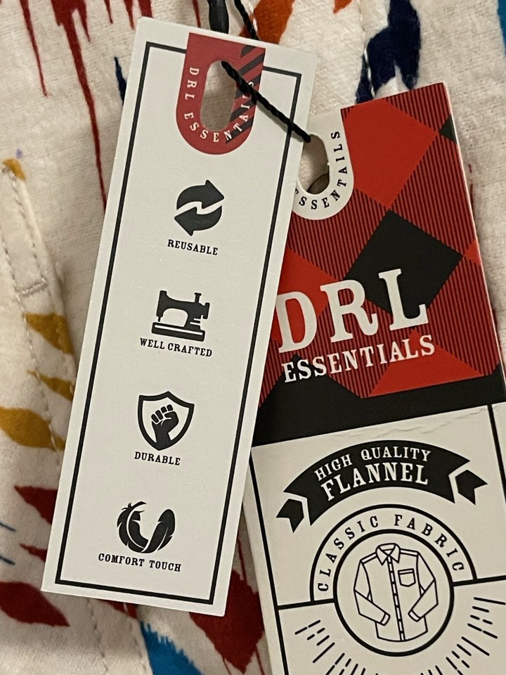 DRL ESSENTIALS, DRILL CLOTHING, MEN'S XL FLANNEL SHIRT, SW WESTERN ...