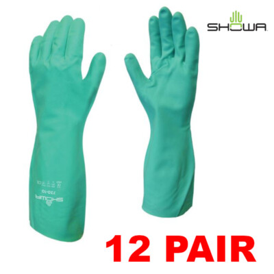 Showa 730 Chemical Resistant Nitrile Gloves (Small-2XL) - 12 PAIR | eBay