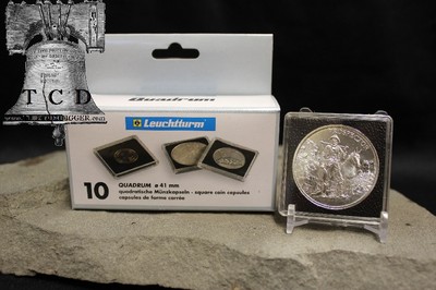 10 American Silver Eagle Coin Holder Snap Capsule 40mm QUADRUM 2x2 ...
