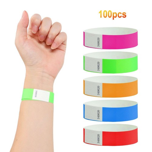 100Pcs Waterproof Hand Bands Neon Wrist Bands for Events Concert ...