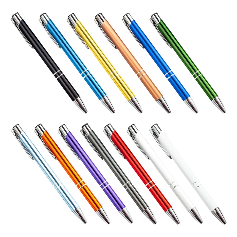 Metal Retractable Ballpoint Pen 1.0mm Nib Writing Pen Assorted Colors ...