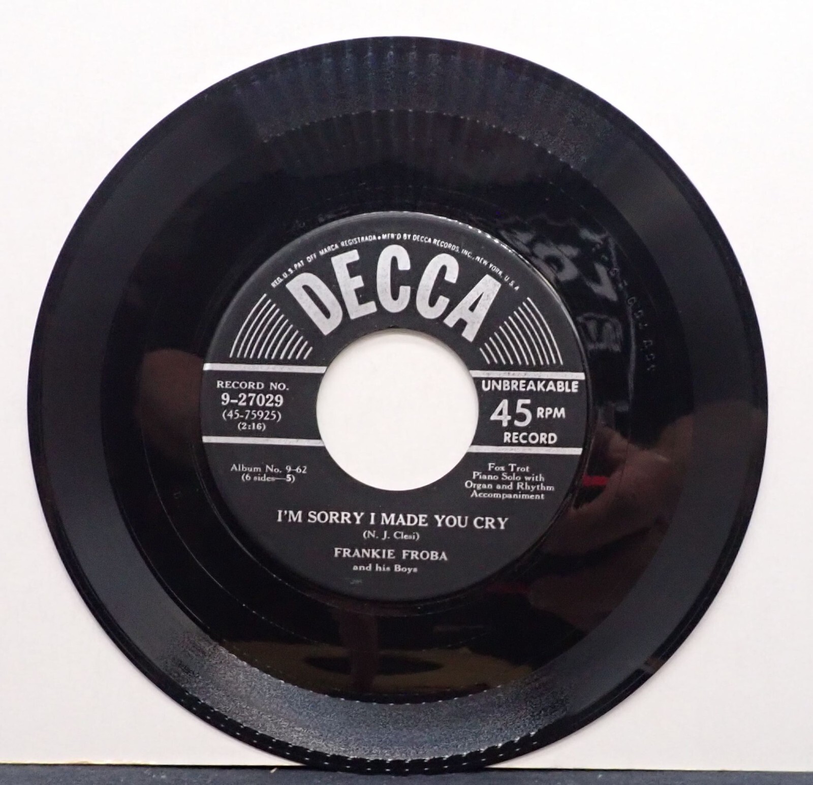 Frankie Froba - I'm Sorry I Made You Cry & The Curse of an Aching Heart ...