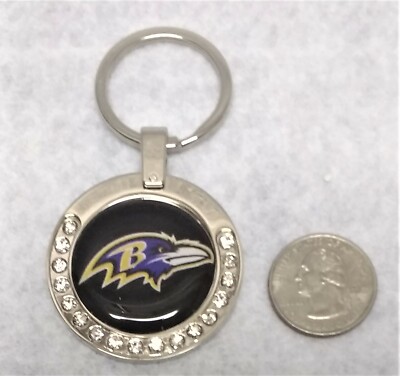 Baltimore Ravens NFL Licensed Premium Rhinestone Keychain with split ...
